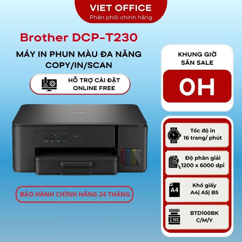 Máy in phun màu đa chức năng Brother DCP-T230 / Copy-In-Scan | Shopee Việt Nam