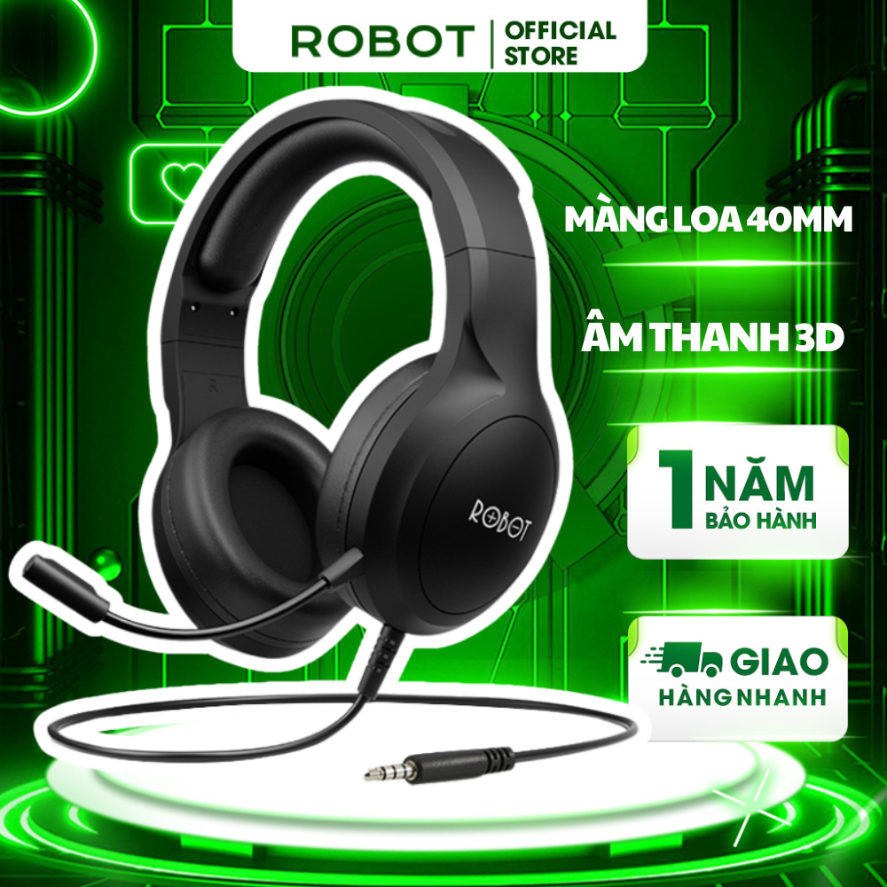 Tai Nghe Chụp Tai ROBOT RH-P20 Âm Thanh 3D Hỗ Trợ Kết Nối Cổng AUX ...