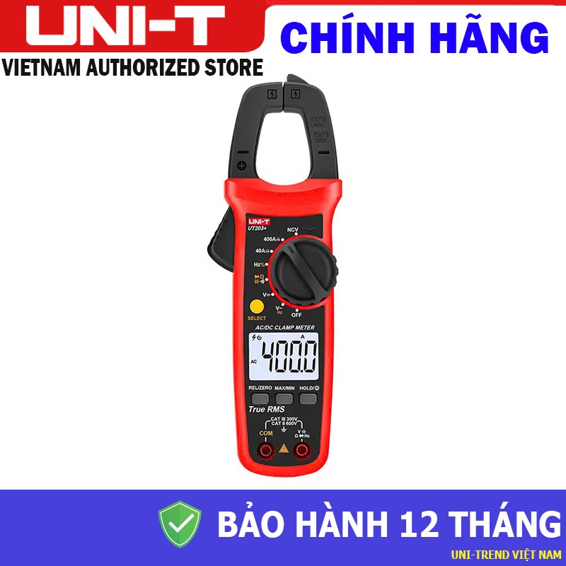Ampe kìm điện tử UNI-T UT203+ (AC/DC 400A, TrueRMS) | Shopee Việt Nam