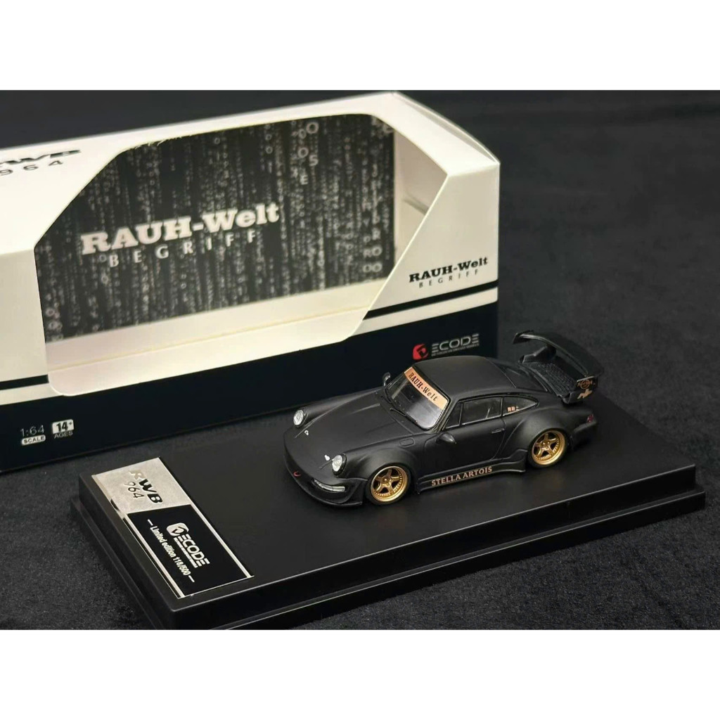 Mô hình xe Porsche Rauh Welt 964 RWB Matt black wide body limited ...