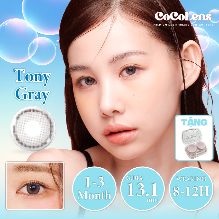 (Chính Hãng) Kính Áp Tròng Hàn Quốc Màu Tự Nhiên COCOVIEW TONY GRAY Độ Cận 0.00 - 8.00 | Shopee ...