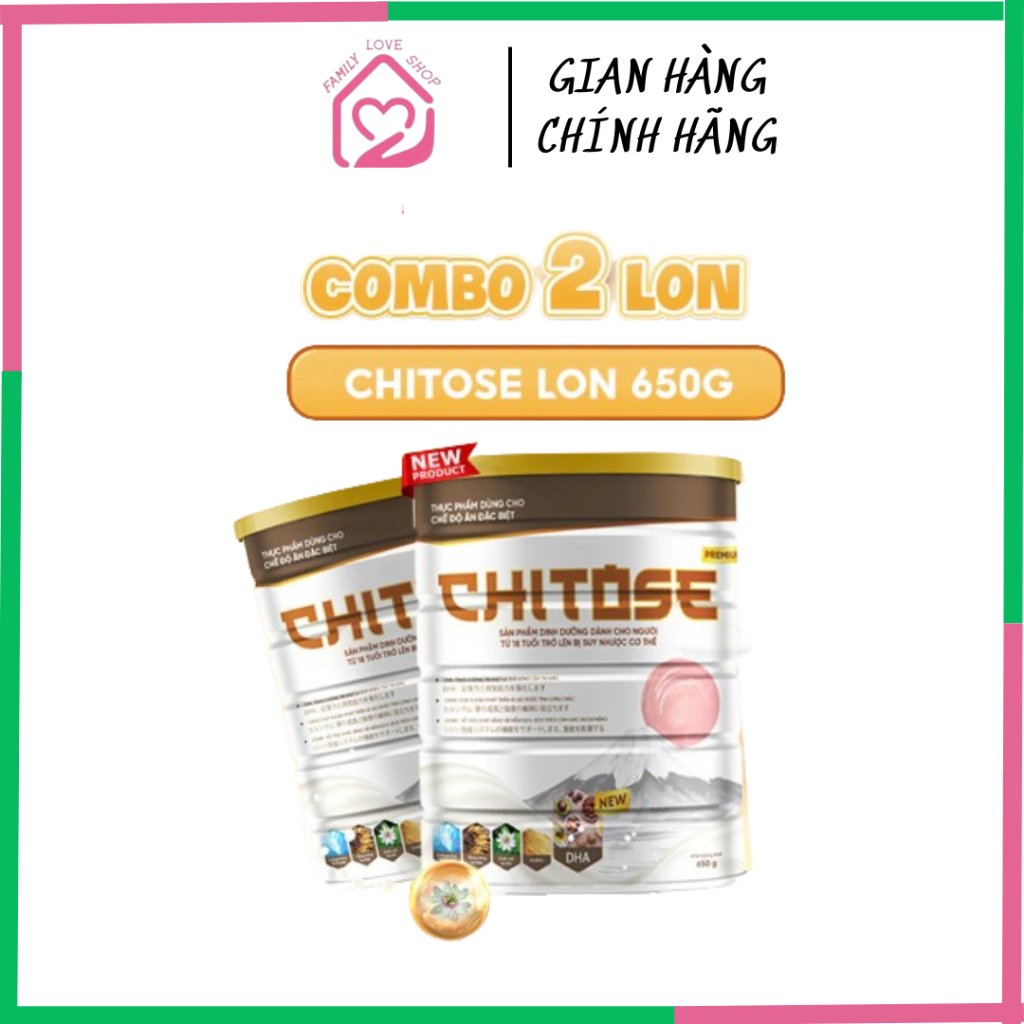 Combo 2h Sữa dinh dưỡng Chitose Premium lon 650g - hỗ trợ cải thiện xương khớp, ổn định huyết áp ...