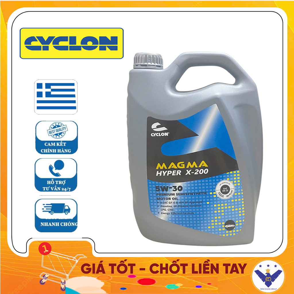 Dầu nhớt bán tổng hợp cao cấp Cyclon Magma Hyper X-200 5W-30- Can 4L ...