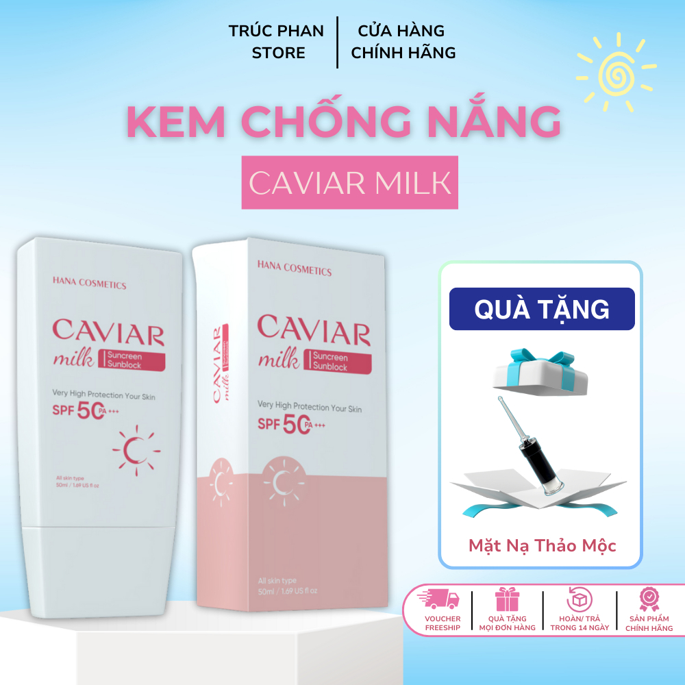 Kem chống nắng Dưỡng da nâng tông dạng kem CAVIAR MILK , tuýp 50ml ...