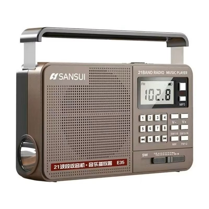 SANSUI E35 FM/AM/SW Full Band Radio Bluetooth Digital Retro Radio Hifi ...