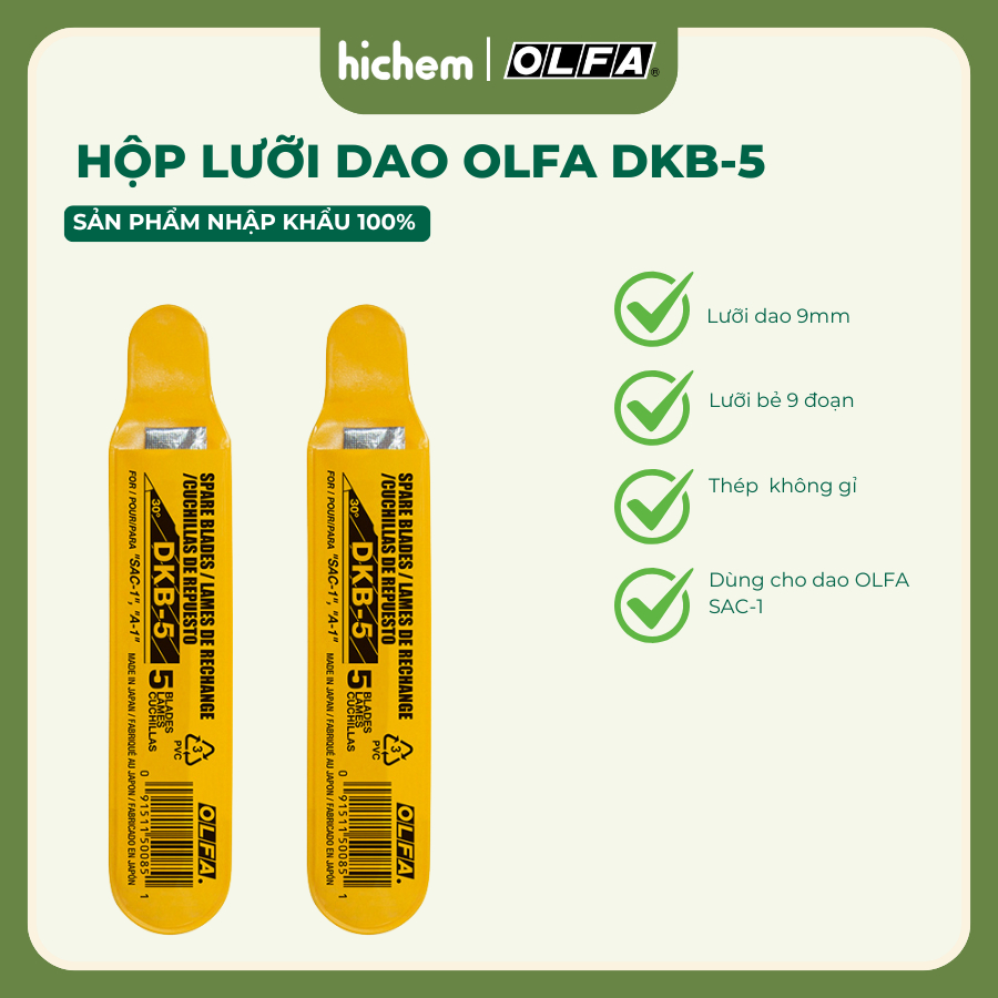 Hộp lưỡi dao rọc giấy Nhật Bản OLFA DKB-5 (9mm) cắt giấy, cắt da chống gỉ, sắc bén | Shopee Việt Nam