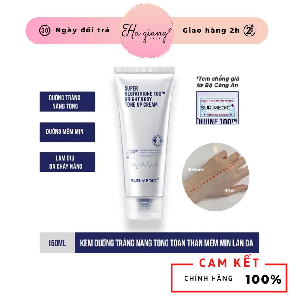 Kem Dưỡng Trắng Nâng Tông Body Sur.Medic Super Glutathione 100TM Bright ...