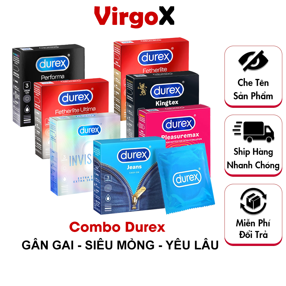 Combo 6 Hộp Bao cao su Durex Size 49 - 52mm - Hộp 03 -12 cái Siêu Mỏng ...