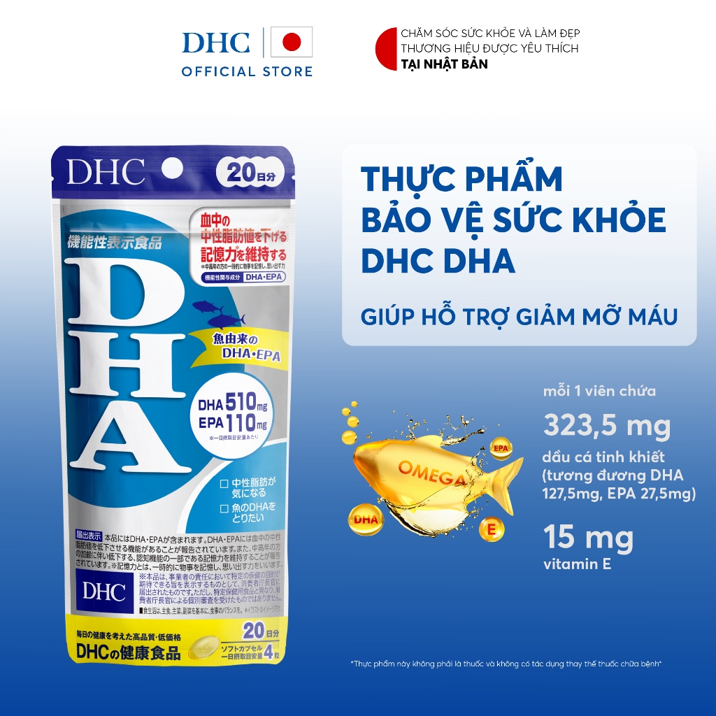 Thực phẩm bảo vệ sức khỏe DHC DHA (20 ngày) - Dạng viên uống hỗ trợ bổ sung DHA, EPA | Shopee ...