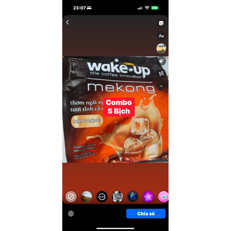 combo 5 bịch cafe wake up mekong | Shopee Việt Nam