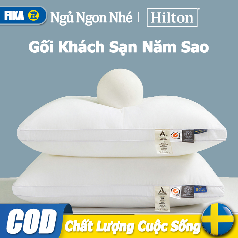 Cái Gối Trắng Thiết Kế Hilton - Sợi Polyester Đàn Hồi 98% | Chống Mạt ...