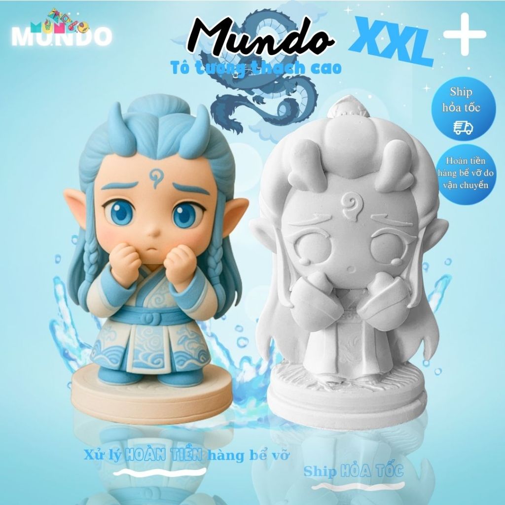 [MUNDO] Tô Tượng Thạch Cao Ngao Bính Chibi Size XXL – Đồ Chơi Thủ Công ...