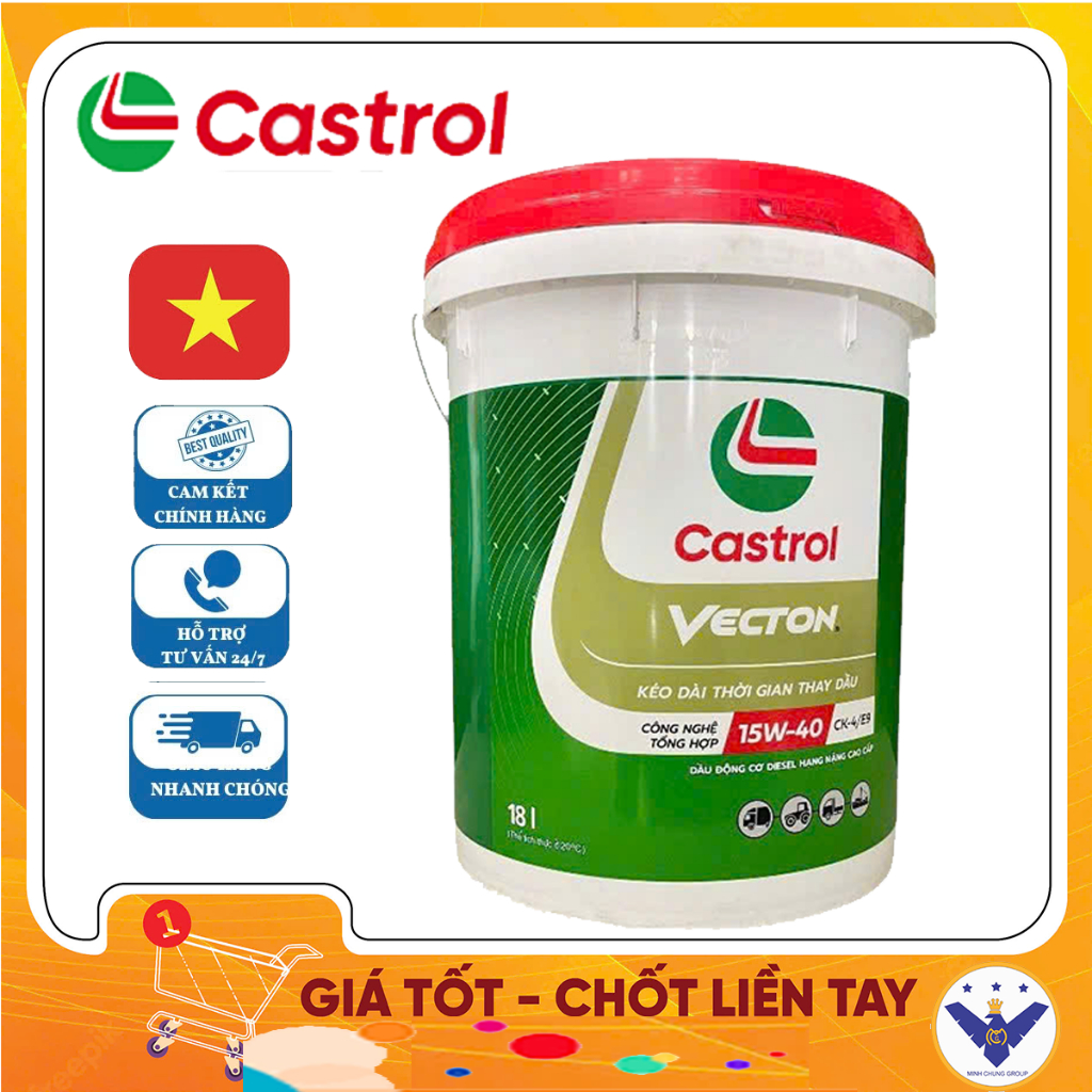 Dầu nhớt động cơ máy dầu CASTROL VECTON 15W40 CK4/E9- Xô 18L | Shopee ...