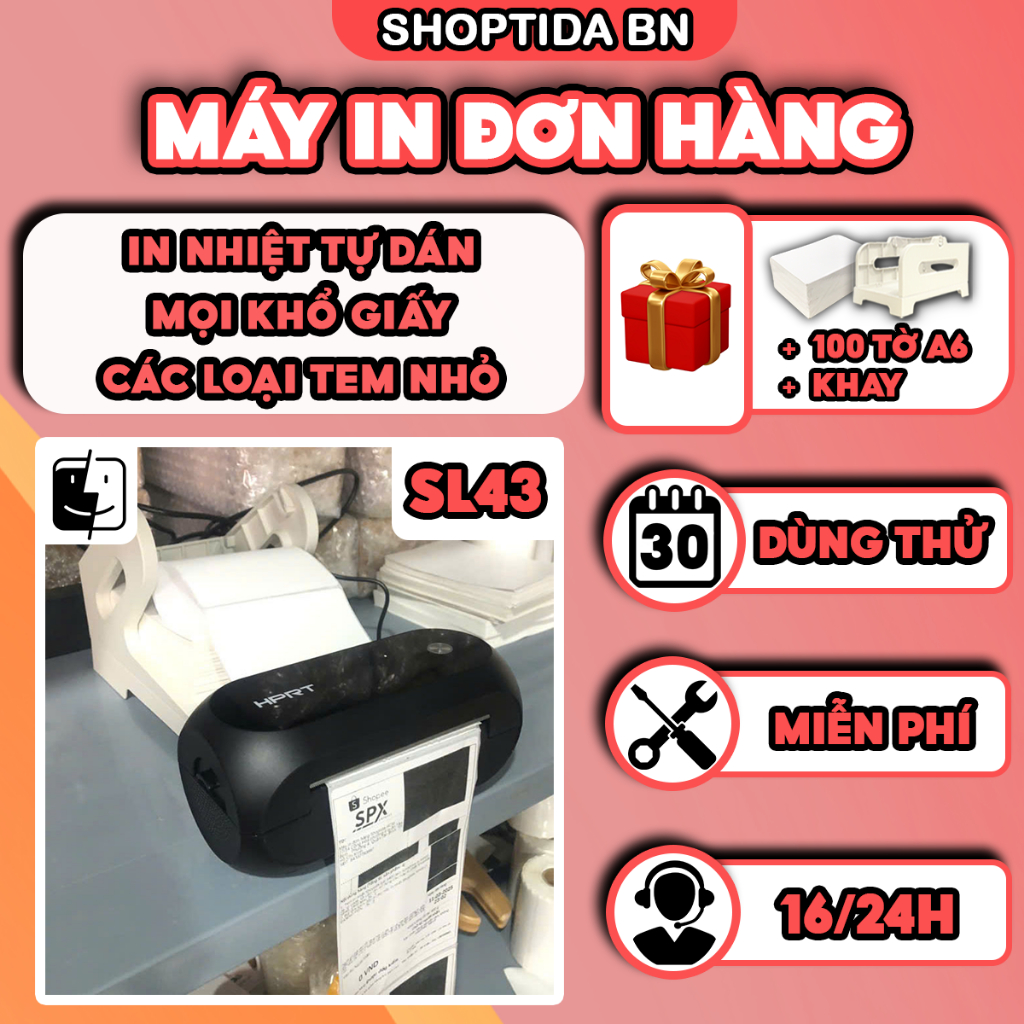 Máy in HPRT SHOPTIDA SL43 in khổ to A6 (10cmx15cm) bảo hành 12 tháng, 1 ...