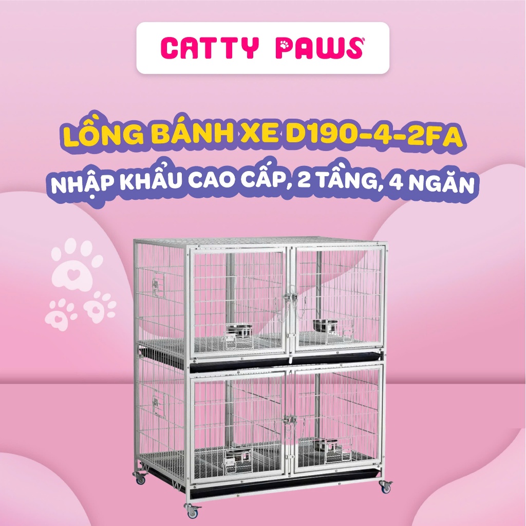 [Ib cho shop] Lồng bánh xe di động nhập khẩu cao cấp cho chó mèo 2 tầng ...