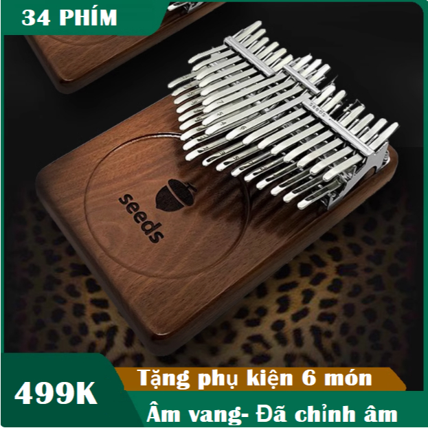 Đàn kalimba 34 phím Chromatic Seeds 34keys-HC01 gỗ Cherry- Tặng 6 loại ...