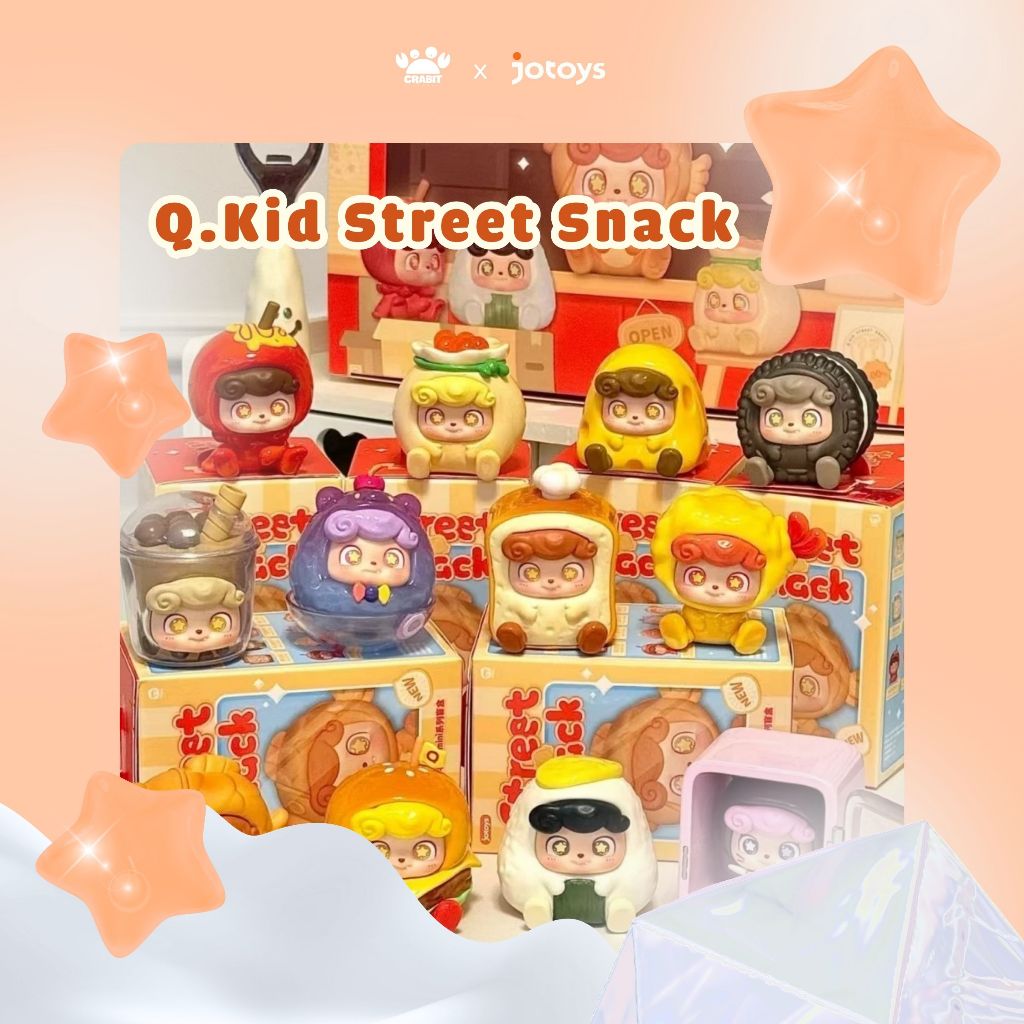 [CHÍNH HÃNG JOTOYS] Mô hình blind box cute Q.Kid Street Snack hộp mù túi mù dễ thương Crabit x ...
