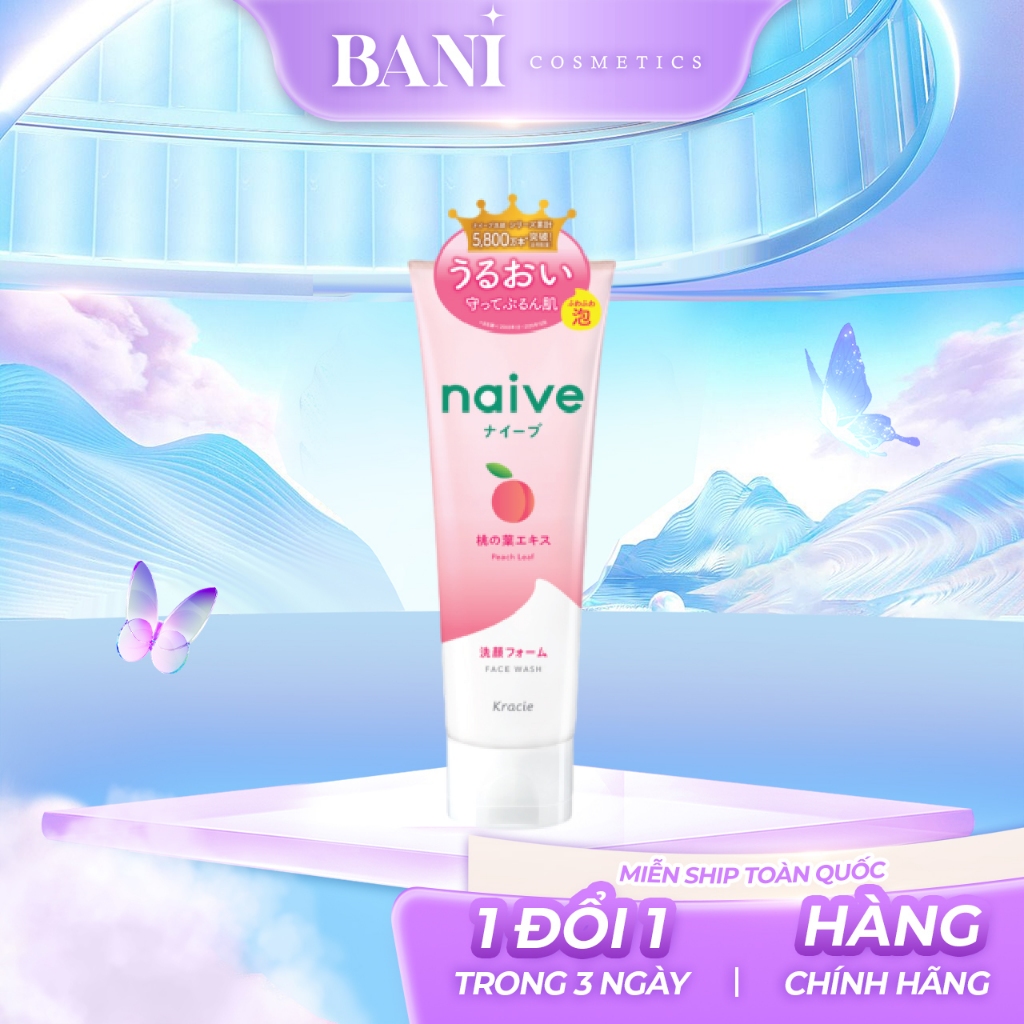 Sữa Rửa Mặt Làm Sạch Sâu Chiết Xuất Từ Lá Đào Kracie Naive Face Wash (Peach Leaf) - Tuýp 130G ...