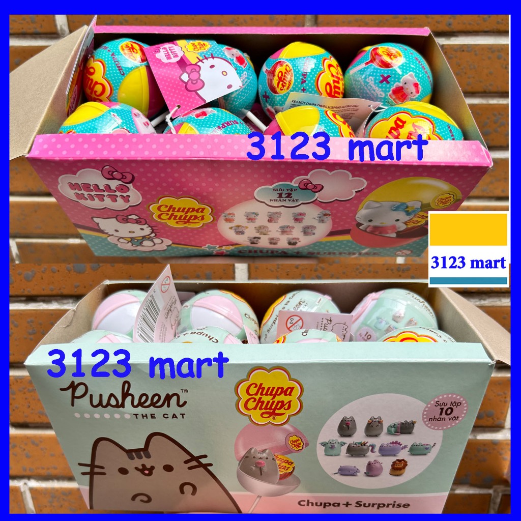 (hsd 11/2026)(Hộp 16 cây) Kẹo mút Chupa Chups SURPRISE kèm đồ chơi ...