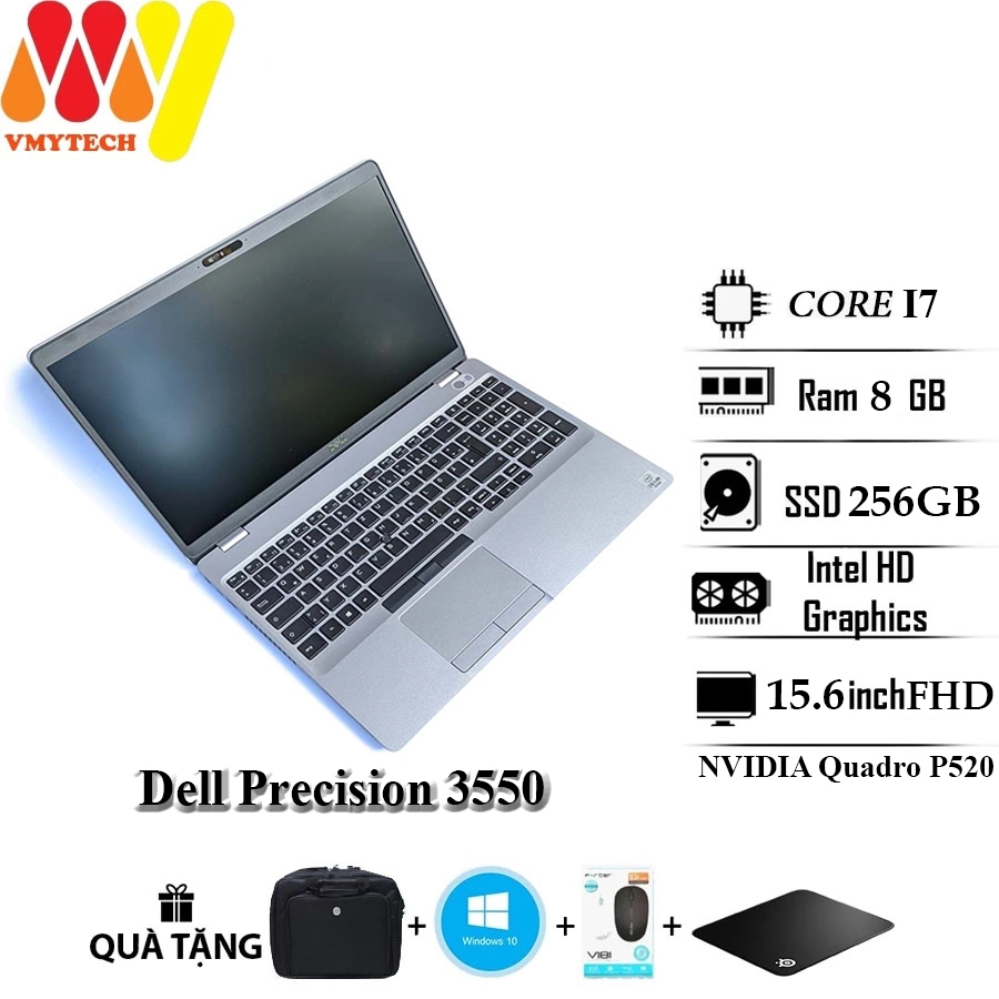 Dell Precision 3550, Core i7-10510U, Ram 8GB, SSD 256GB, Card Nvidia ...