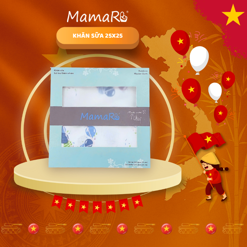 Khăn sữa sợi tre thiên nhiên cho bé từ 0-36 tháng, set 10 khăn, size ...