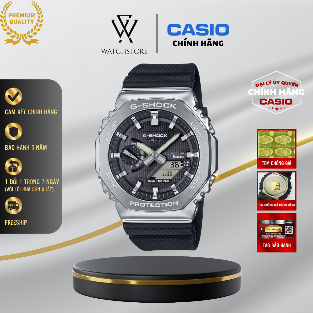 Đồng Hồ Nam G-Shock GBM-2100-1ADR Năng Lượng Mặt Trời Mobile Link Mặt Kính Khoáng 44.4mm Chống ...