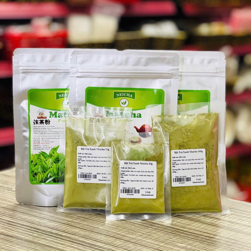 Bột trà xanh, bột Matcha Đài Loan NEICHA tách lẻ (20g, 50g, 100g ...