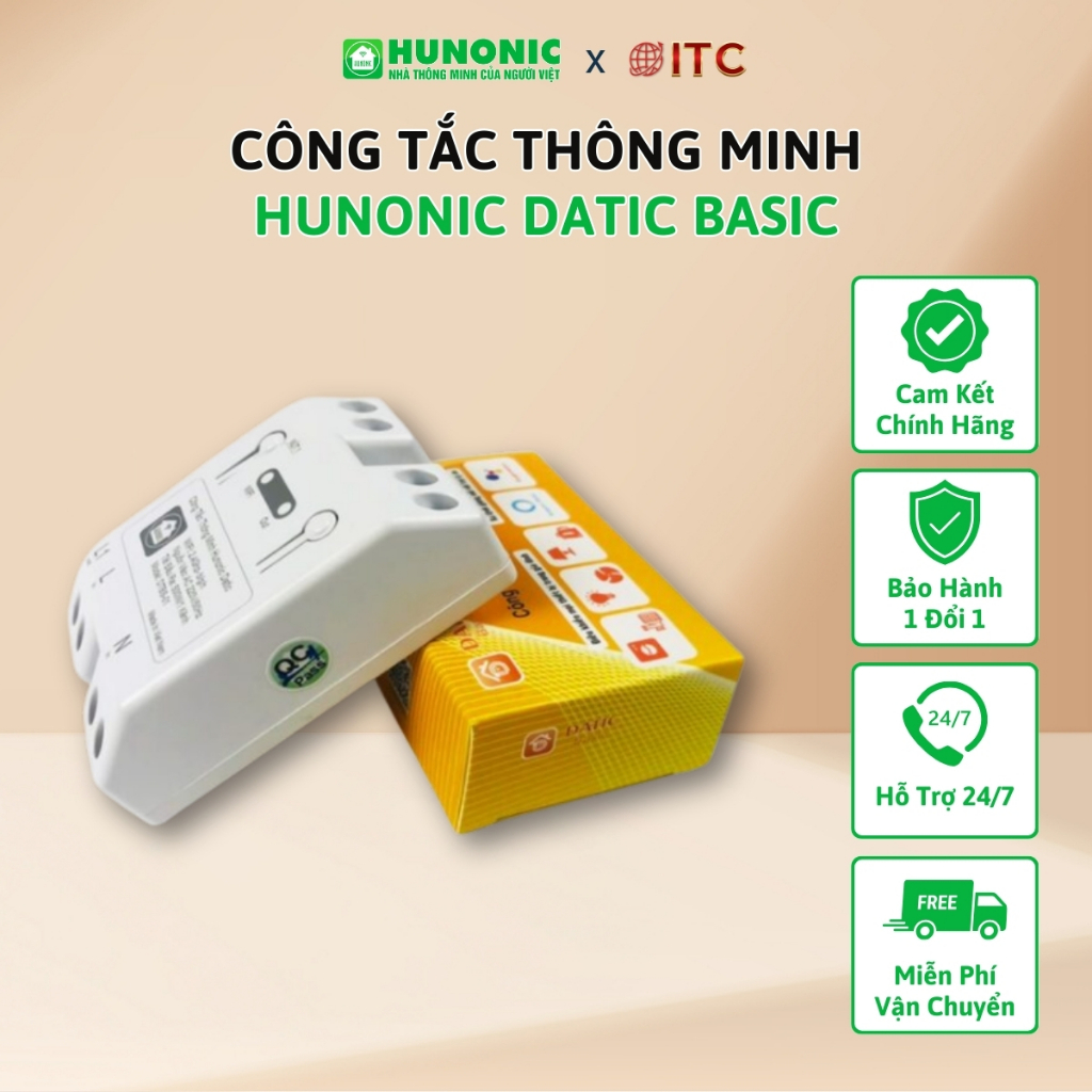 Công Tắc Thông Minh điều khiển từ xa Hunonic Datic Basic. Hẹn giờ bật ...