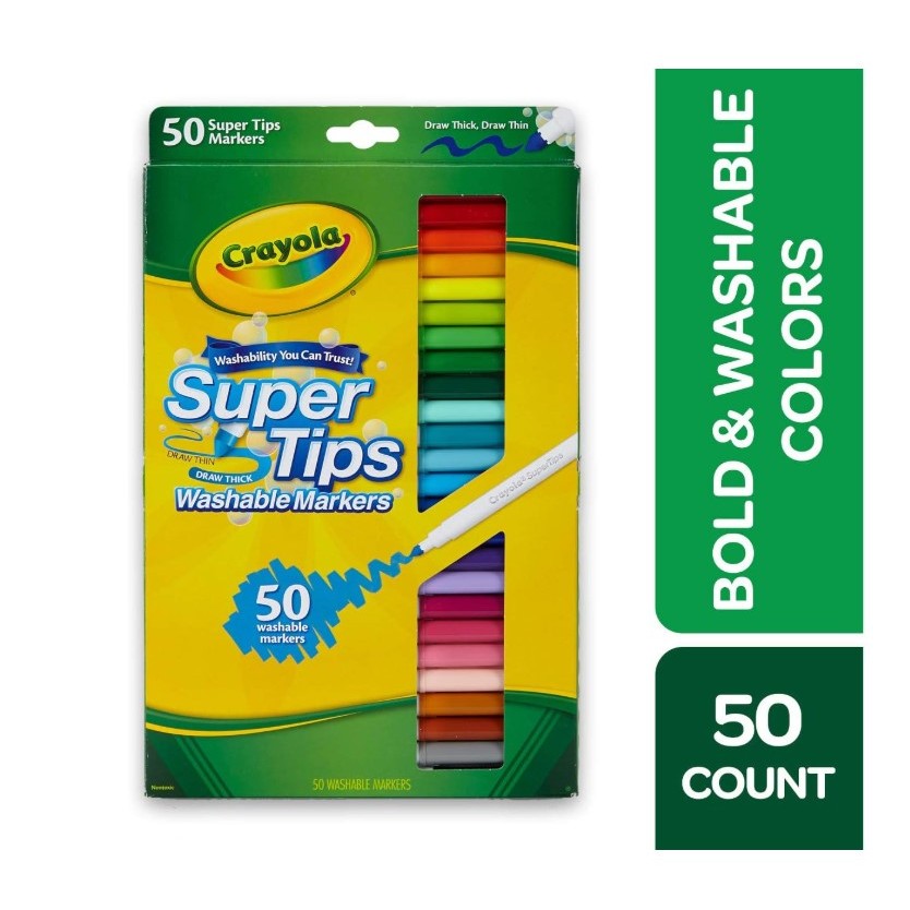 Bộ 50 Màu Crayola Super Tips Marker - Bút lông Tô An Toàn Cho Bé, Viết ...