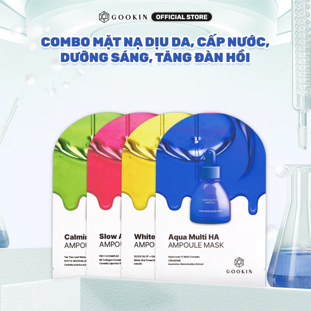 [Super Deal] COMBO 5 mặt nạ dịu da, cấp nước, dưỡng sáng, tăng đàn hồi ...