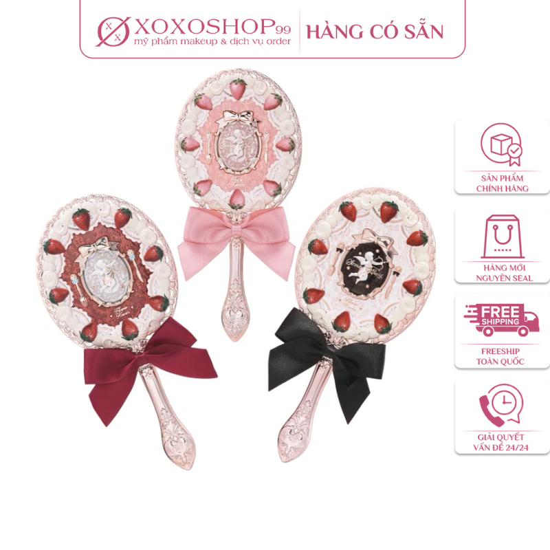 Gương Cầm Tay Strawberry Cupid Flower Knows | Shopee Việt Nam