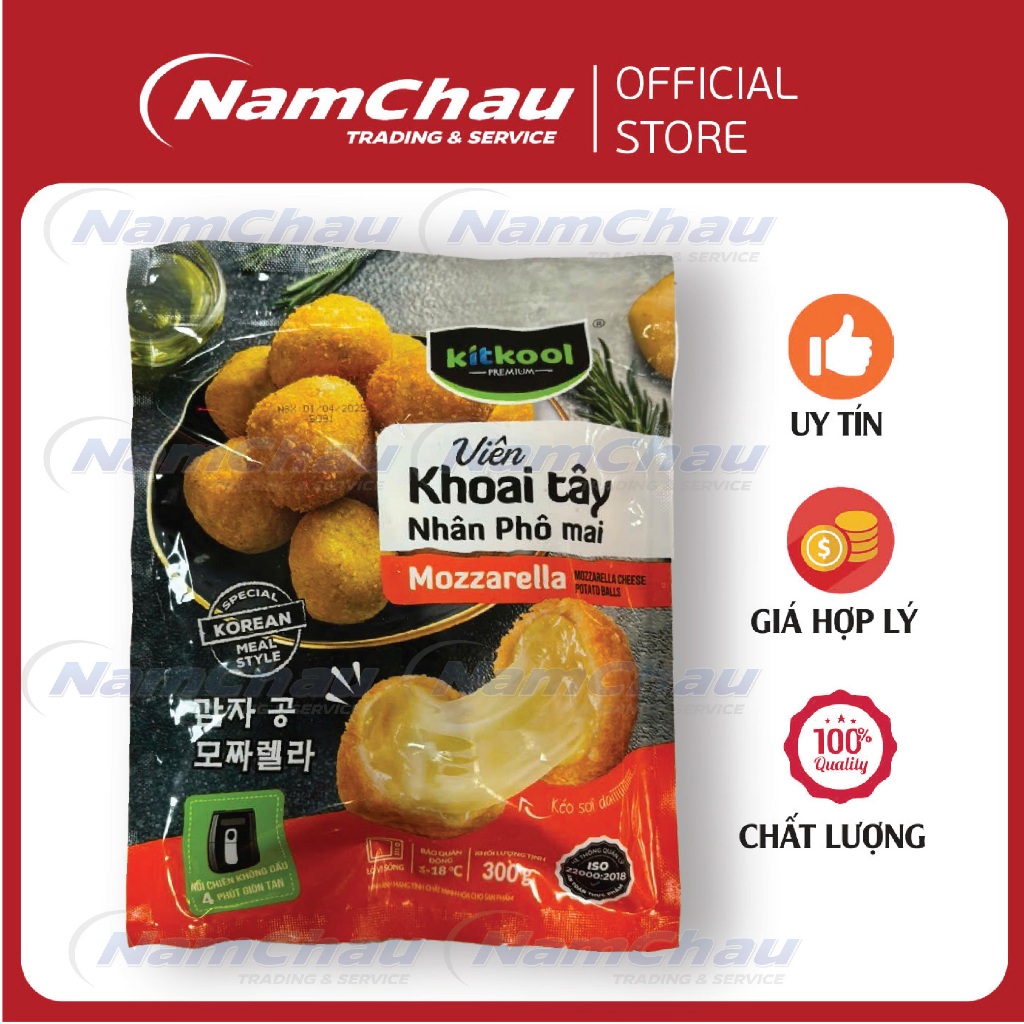 Viên khoai tây nhân phô mai mozzarella Kitkool 300g [HN giao hỏa tốc ...