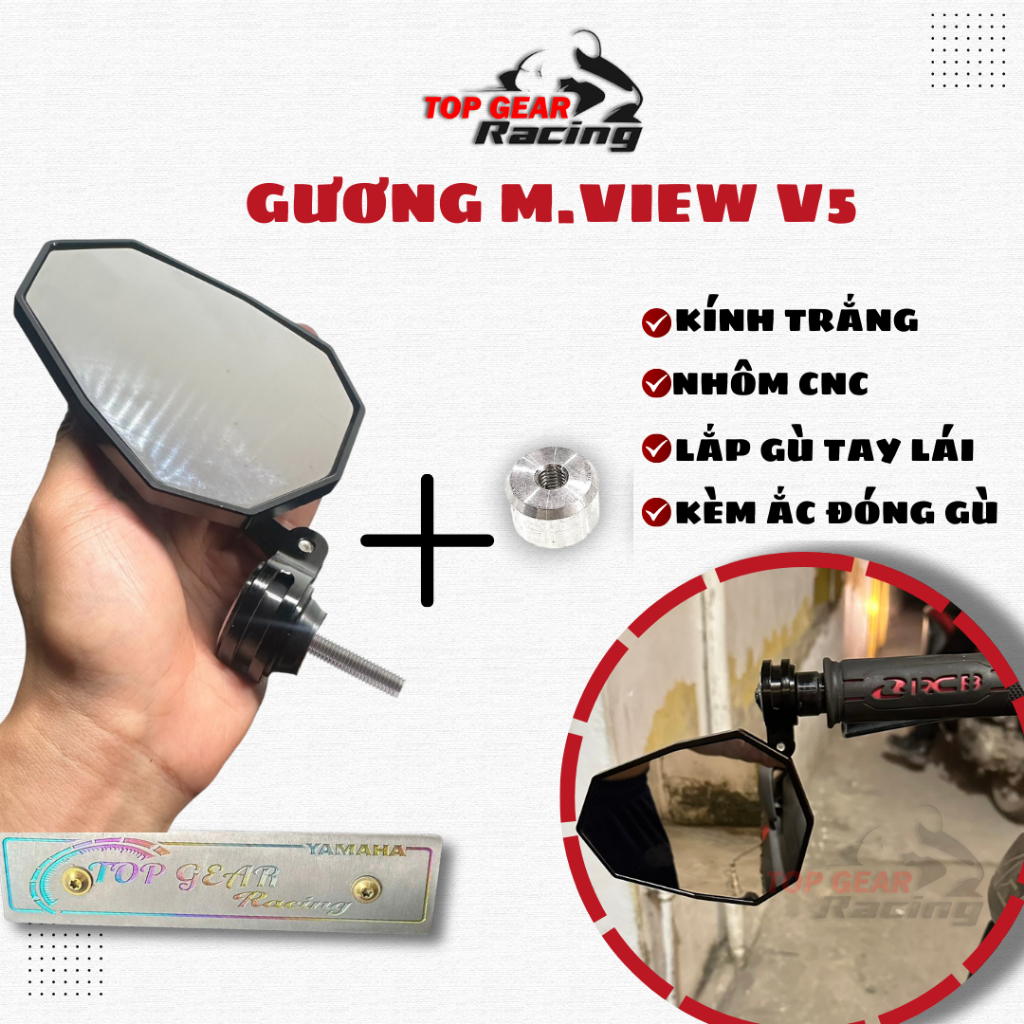 Gương Chiếu Hậu MView V5, H2C V5 Hình Kim Cương Khối Đa Năng Nhôm Cao Cấp (Giá 1 Chiếc) | Shopee ...