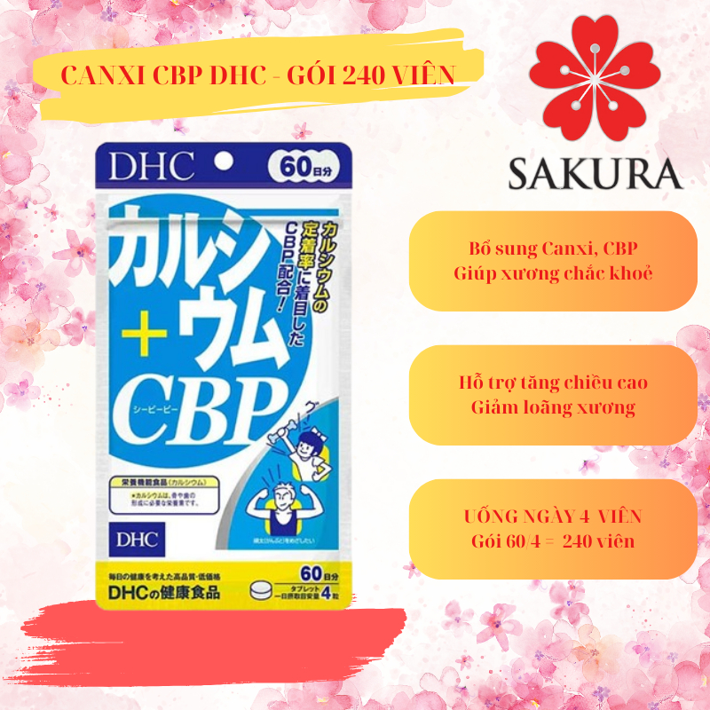 Viên Uống Canxi CBP DHC gói 240 viên Nhật Bản [60 NGÀY] hỗ trợ chiều cao, xương chắc | Shopee ...