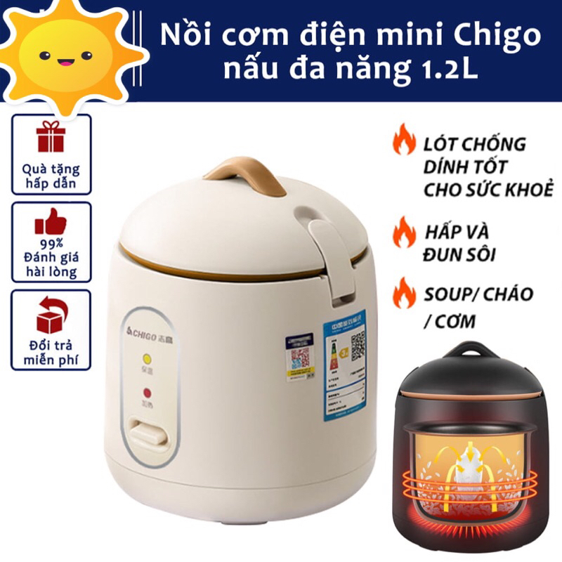 Nồi cơm điện mini Chigo nấu đa năng 1.2L | Shopee Việt Nam