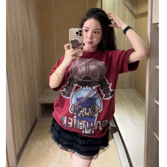 [ Hàng Chuẩn ] Áo Thun Nữ Quảng Châu phom rộng in hình cô gái siêu đẹp mịn mát freesize 40kg ...