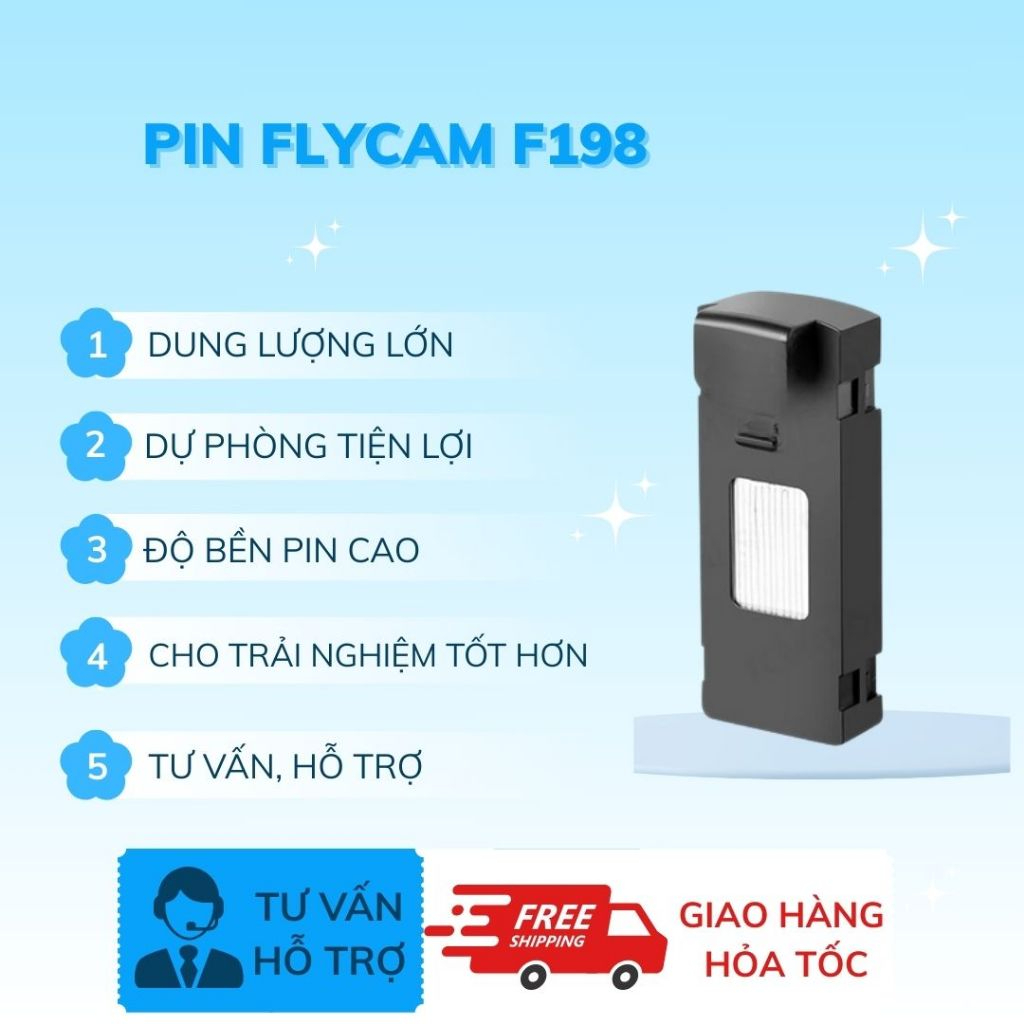 Pin Flycam F198 2000mAh , Pin Fly cam E99 E88 Pro Max E88 Dung Lượng ...