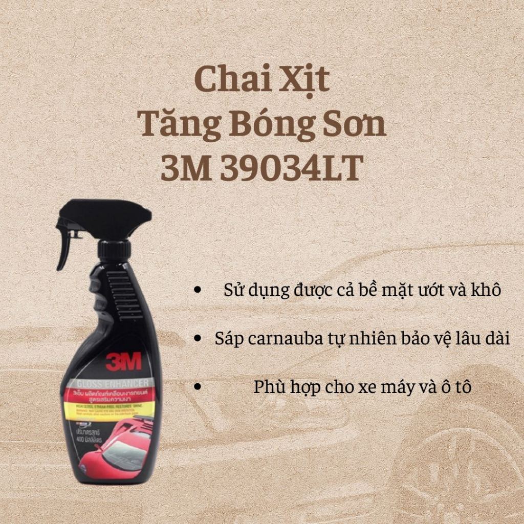 Xịt Tăng Bóng 3M 39034LT Gloss Enhancer 400ml – Làm Mới Sơn Xe – Dùng ...