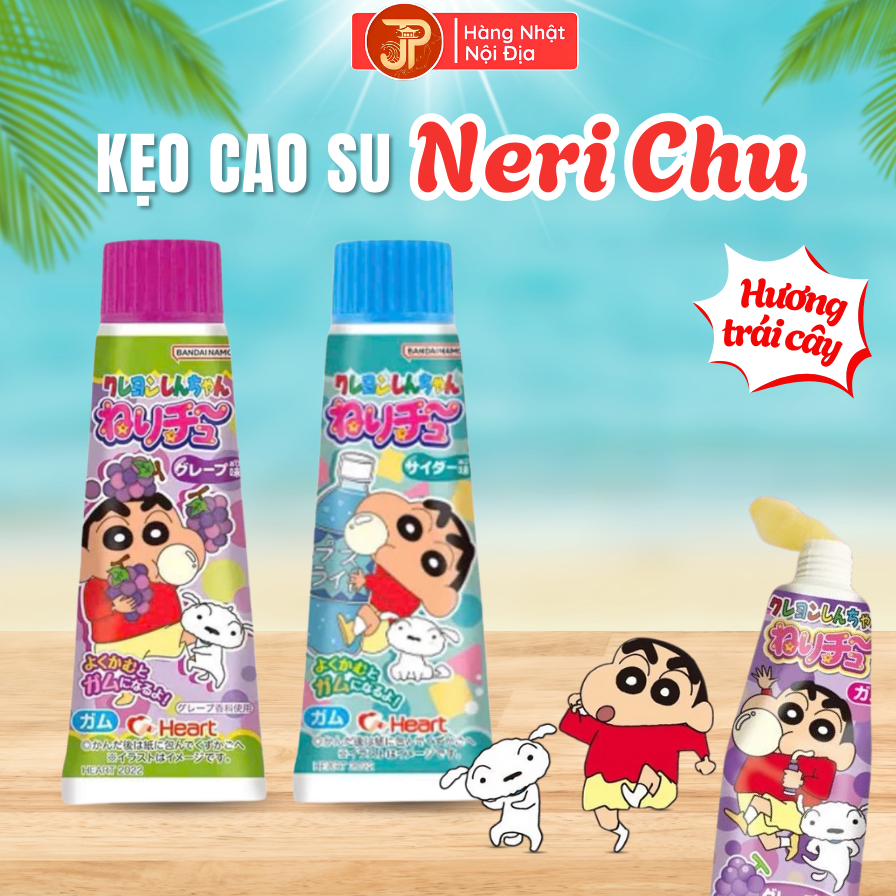 Kẹo cao su kem đánh răng Neri Chu 30gr hình Shin dễ thương vị trái cây ...