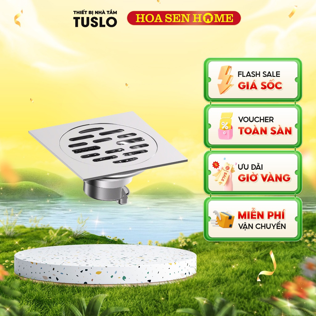Thoát sàn nhà tắm, nắp thoát sàn, bộ thoát nước TUSLO A046 lưới lọc ...