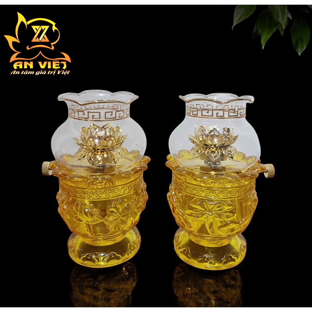 Đèn Dầu Hoa Sen - Đèn Thờ Cúng Pha Lê Hoa Sen - DD2501 - Màu Vàng ...