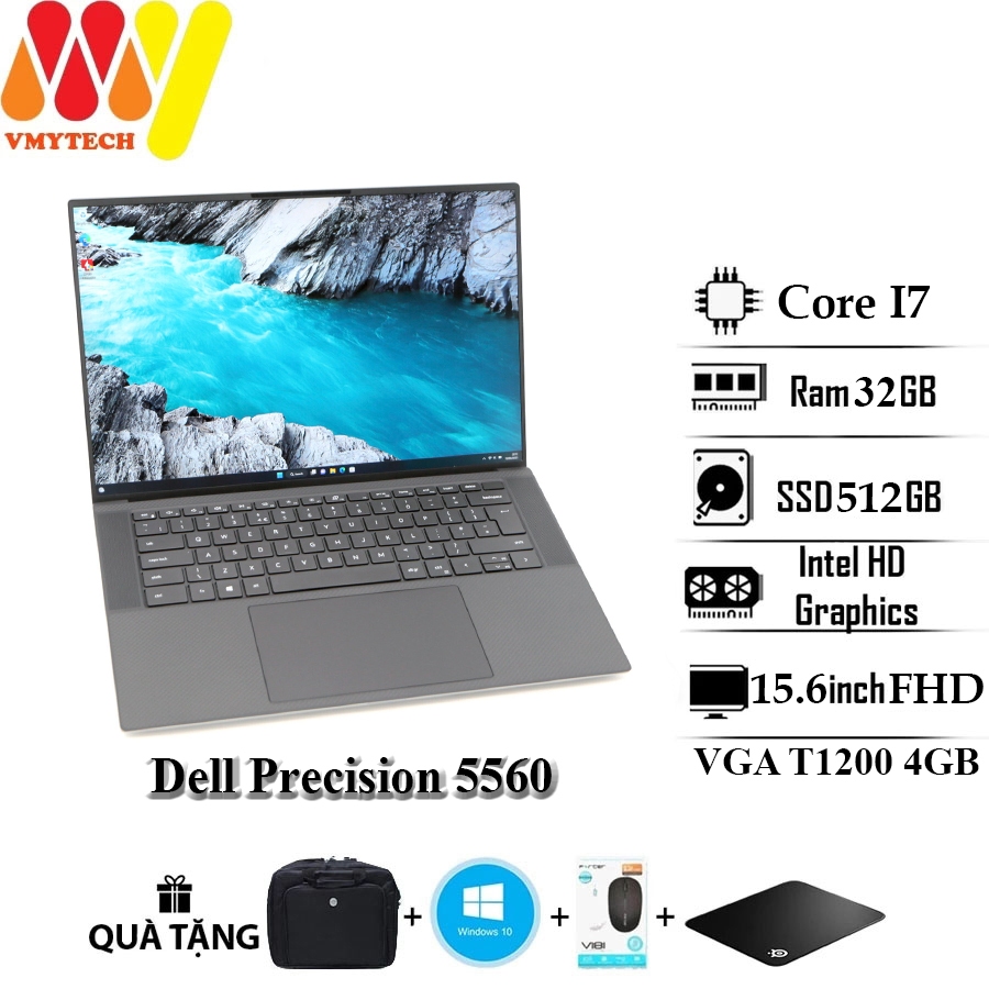 Dell Precision 5560, Core i7-11850H, Ram 32GB, SSD 512GB, Card VGA ...