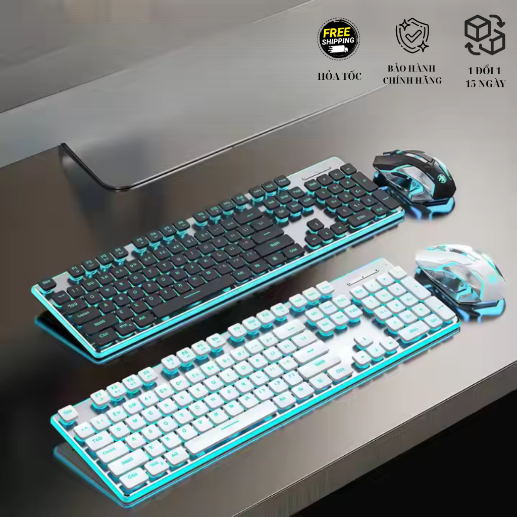 [CHÍNH HÃNG] Bàn phím cơ có dây kèm chuột Gaming - Keycap vuông cảm gác ...