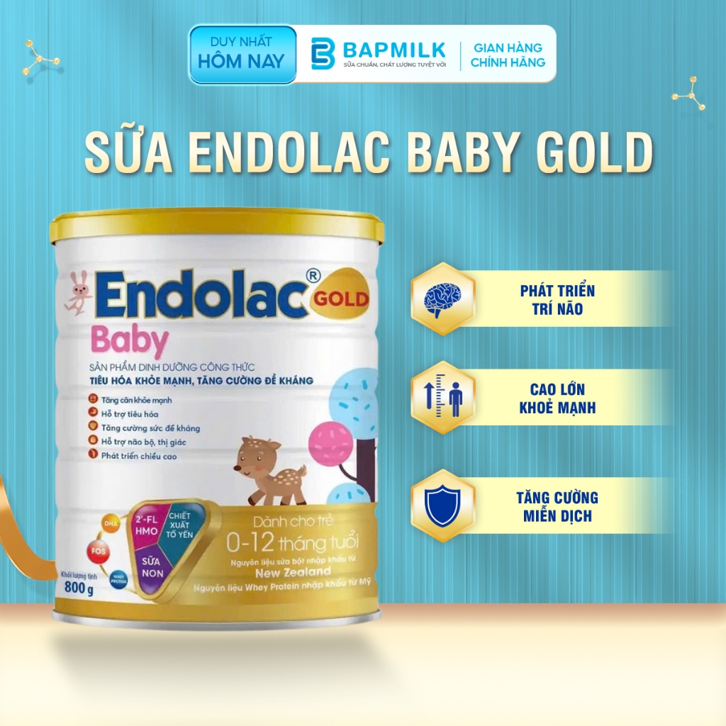 Sữa Endolac Baby Gold Lon 800g - Tiêu hóa khỏe mạnh tăng cường đề kháng ...