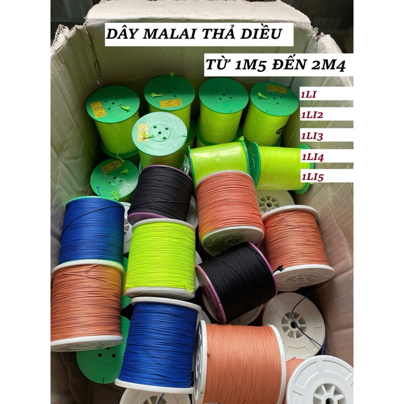 Dây dù malai nhập khẩu 1li-1li2-1li3-1li4-1li5 thả diều từ 1m5 đến 2m4 ...