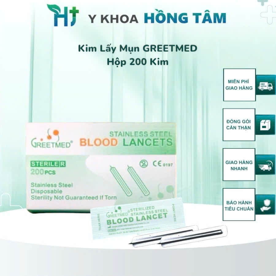 Kim Lấy Mụn GREETMED Blood Lancet (Hộp 200 Cái), Điều Trị Nặng Mụn Hiệu ...