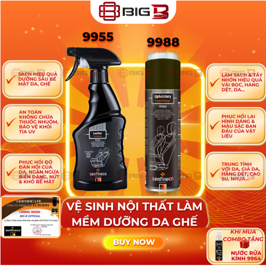 Vệ Sinh Nội Thất Làm Mềm Dưỡng Da Ghế Ô Tô Senfineco 9955 9988 Nhập khẩu Đức -CHÍNH HÃNG- Tặng ...