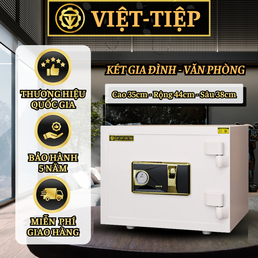 Két sắt K38-VT Việt Tiệp khoá Vân Tay. Két thông mình Chống Cháy, Siêu ...