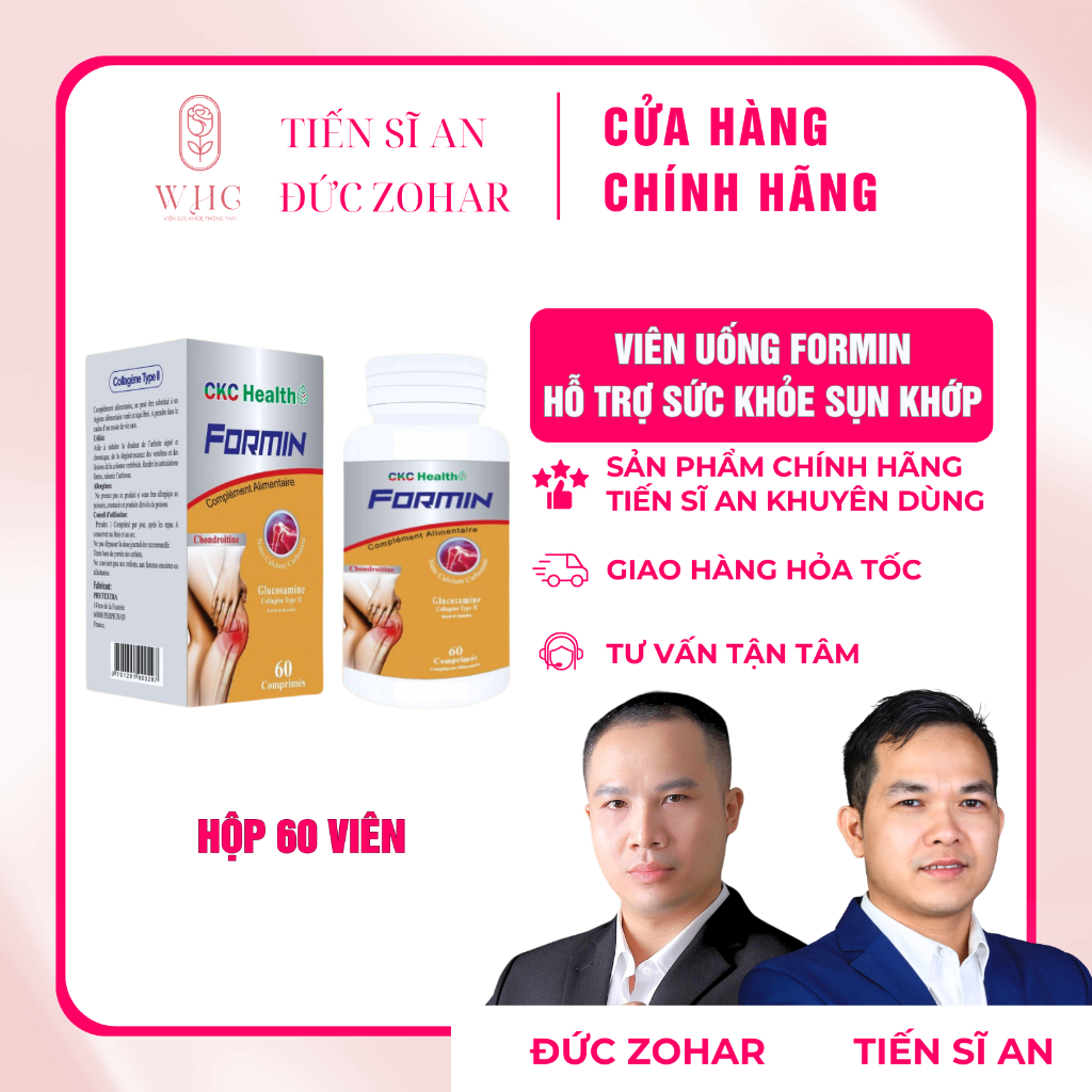 Viên uống Formin hỗ trợ sức khoẻ sụn khớp và cải thiện vận động, Hộp 60 ...