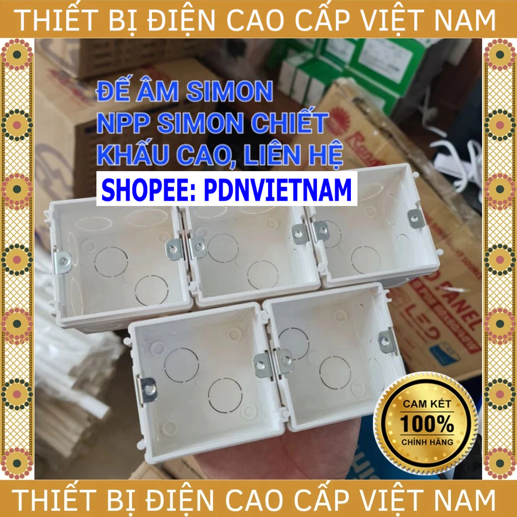 (Simon) Đế âm Vuông Simon Type loại đơn 76 và 86 cho dòng S6, 50, E6, I7, V8, lắp ghép lại được ...